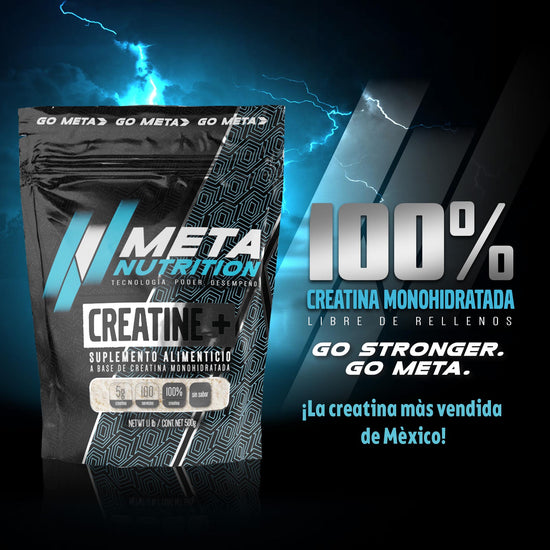 Meta Nutrition, Creatina Monohidratada Micronizada de alta pureza, 500g