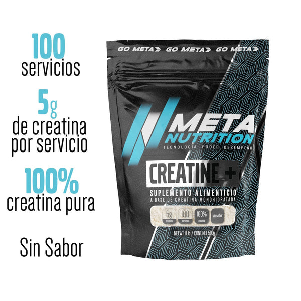 Meta Nutrition, Creatina Monohidratada Micronizada de alta pureza, 500g